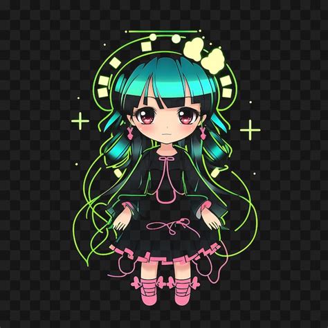 Premium Psd Tshirt Design Of Kawaii Chibi Girl With Braided Hair Boho Chic Fashion Style