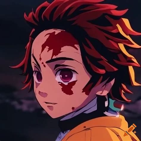 Close Up Of Kamado Tanjiros Face On Craiyon