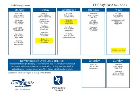 Ghf Class Schedule Preview Gainesville Health And Fitness