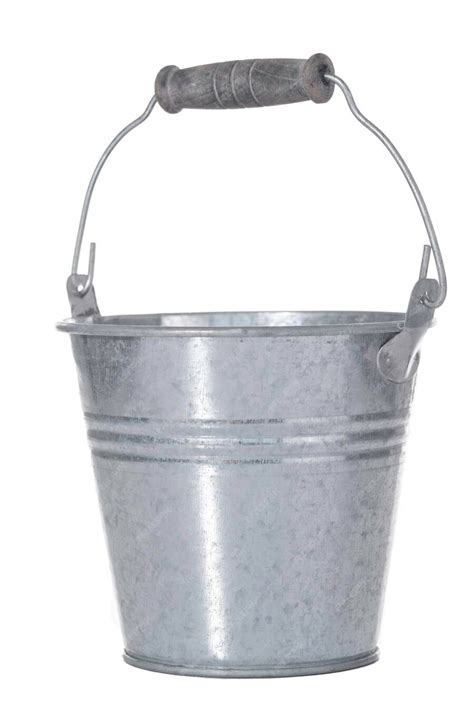 Premium Photo Metallic Silver Bucket Isolated On White Background
