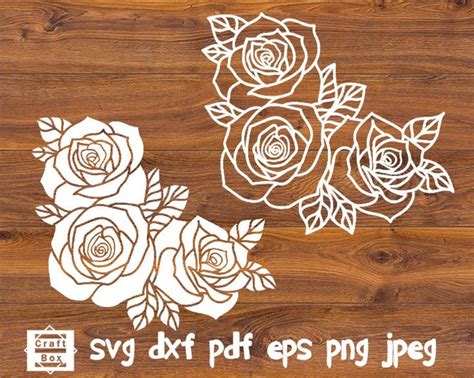 Roses Template Svg Roses Svg Roses Clipart Svg Roses Etsy Flower Svg Paper Cutting Stencils