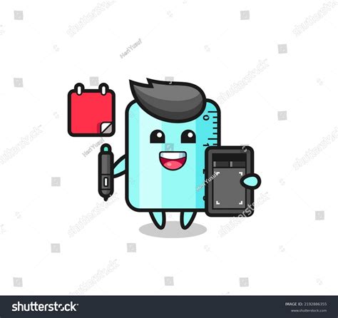 Illustration Ruller Mascot Graphic Designer Cute Stock Vector Royalty