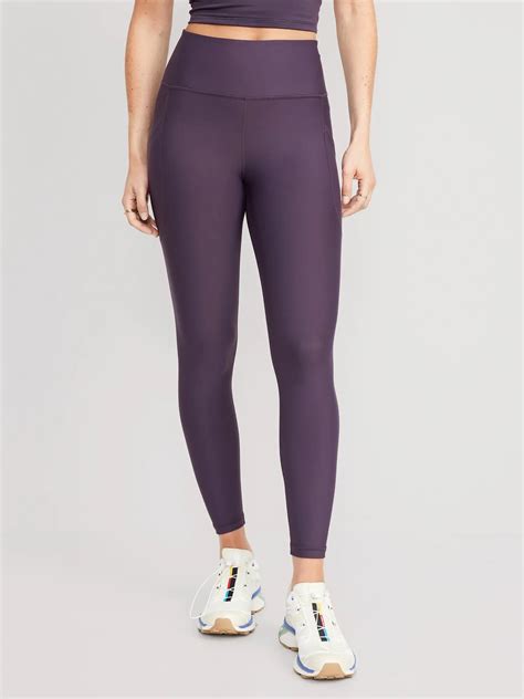 Old Navy High Waisted Powersoft 7 8 Leggings Purple 751143052