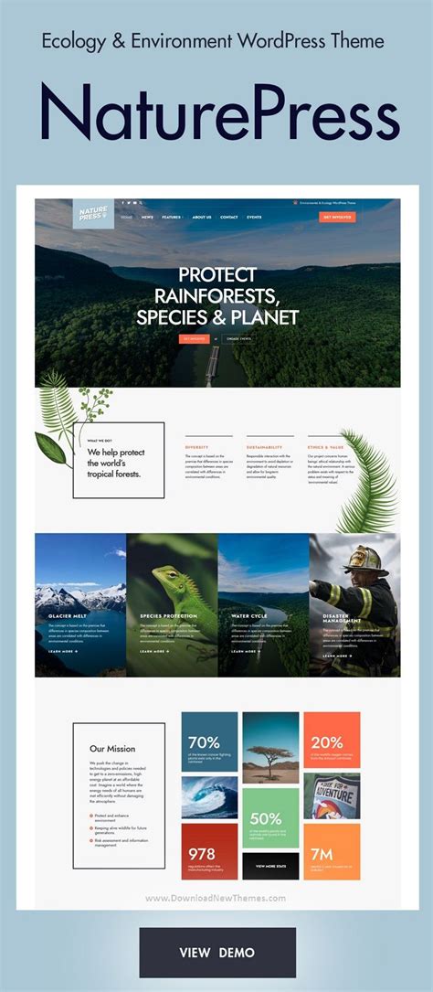 Ecology And Environment Wordpress Theme Nonprofit Website Design Professional Website Design