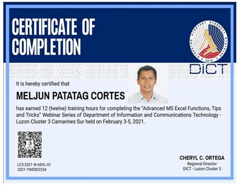 Dict Certificate Completion Basic Logo Design Pdf