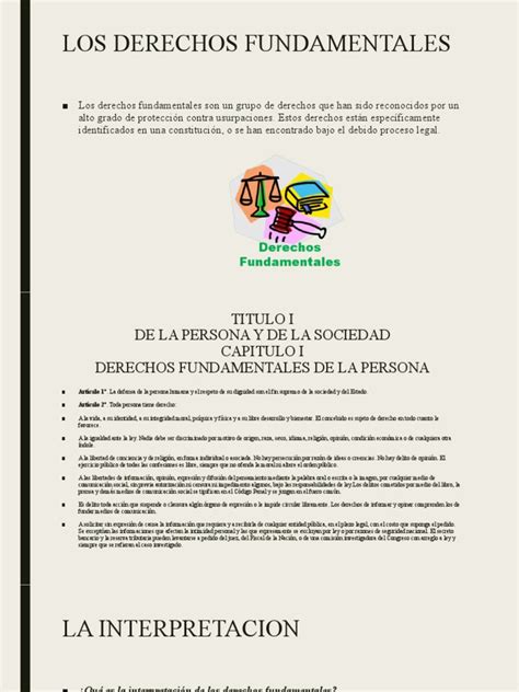 Interpretacion Constitucional De Los Derechos Fundamentales Desde La