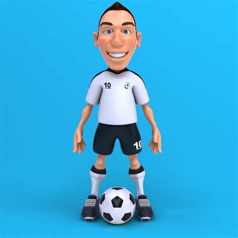 premium photo fun football player animation