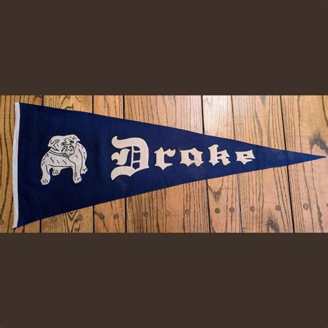 Massive Antique Early 1900s Drake University Felt Pennant Rare Etsy