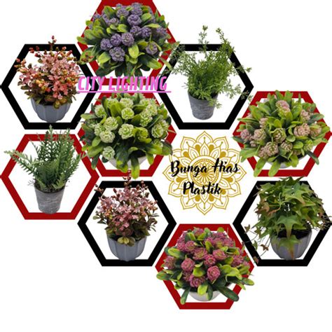 Jual Part 1 Bunga Tanaman Plastik Hias Set Bunga Artificial Flower Plant Vase Bunga Type O