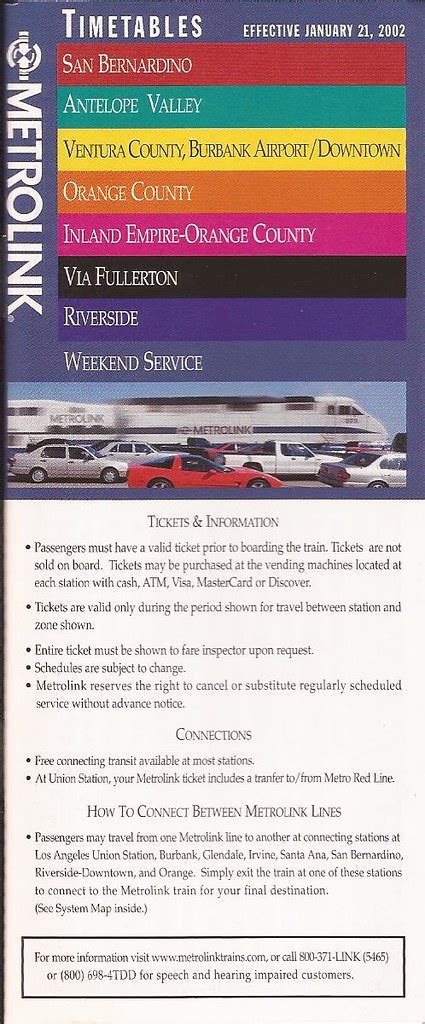 Metrolink All Lines Timetable January 21 2002 Mpar21 Flickr