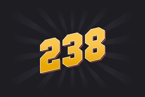 Number 238 Vector Font Alphabet Yellow 238 Number With Black