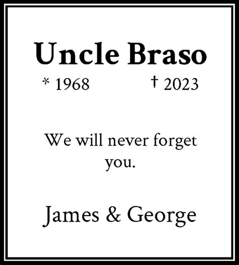 Alle Traueranzeigen Für Uncle Braso Trauer Rp Online De