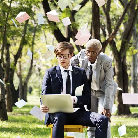 Business People Data Analysis Information Ecology Technology Con Stock