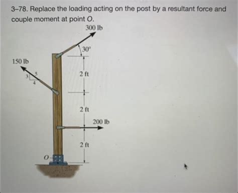 Solved 3 78 Replace The Loading Acting On The Post By A