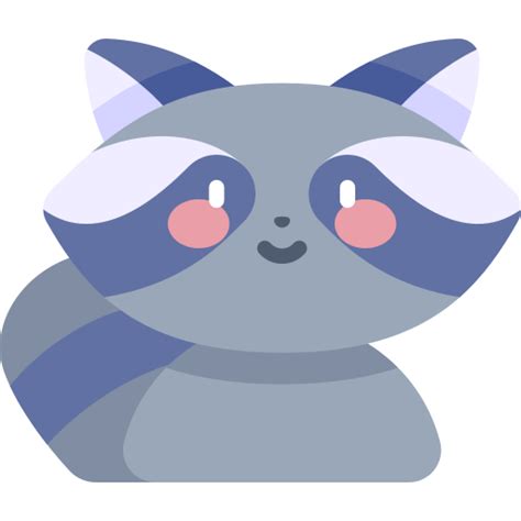 Icono De Mapache Kawaii Flat