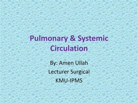Pulmonary And Systemic Circulation Ppt