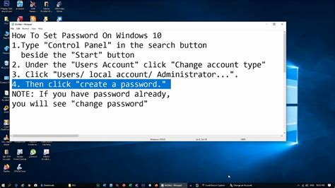 How To Set Password On Windows 10 Youtube