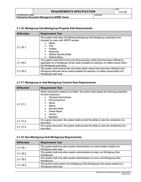 Edm Requirements Specification Sample Doc