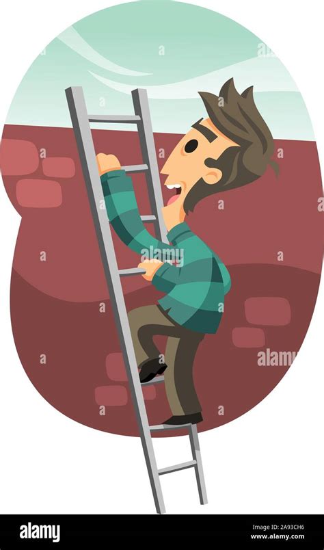 Climbing Ladder Cartoon