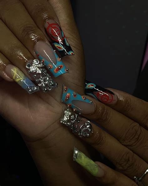 Recreation Set 🩵 Dallasnailtech Instagram Short Acrylic Nails