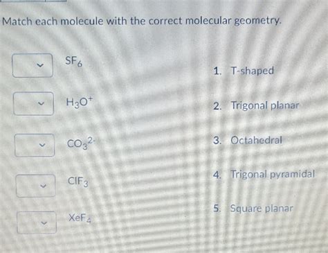 [solved] Thank You Match Each Molecule With The Correct Molecular
