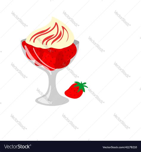 In A Glass A Creamy Fruit Layer Dessert Royalty Free Vector