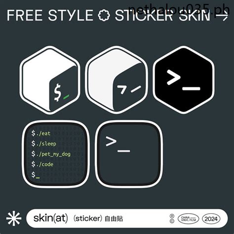 Skinat Bash Sticker Terminal Sticker Terminal Command Sticker