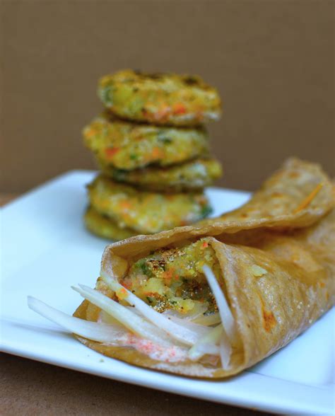 Vegetarian Frankie Popular Indian Street Food Poojas Cookery