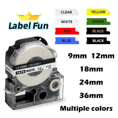 【912182436mm】compatible Epson Label Maker Tape Ss12kw St12kw Lk