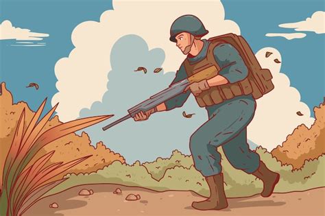 Premium Vector Hand Drawn War Illustration