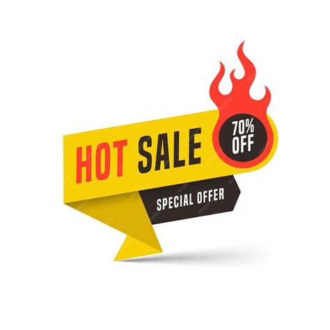 Premium Vector Hot Sale Banner Design Template Flat Fire Flame Speech