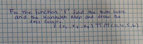Solved Looking For The Truth Table Create A Kanaugh Map