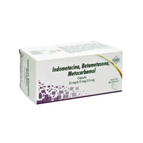 Indometacina Betametasona Metocarbamol 25mg 075mg 215mg Caja Con
