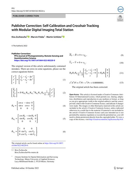 Pdf Publisher Correction Self Calibration And Crosshair Tracking With Modular Digital Imaging