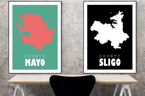 County Mayo Map Print Map Of Mayo Print Mayo Art Print Mayo Wall Art