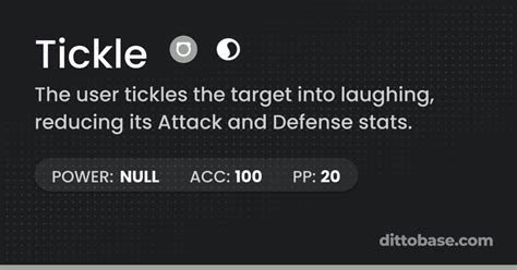 Tickle Pokémon Move Dittobase