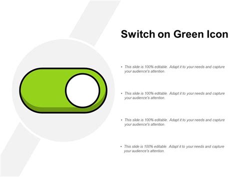 Switch On Green Icon Ppt Powerpoint Presentation Layouts Mockup