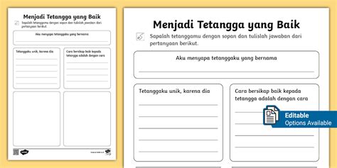 Lembar Kerja Sikap Menjadi Tetangga yang Baik - Twinkl