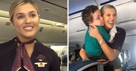 Une Hôtesse De Lair Fait Visiter Lavion à Un Jeune Garçon Autiste