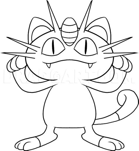 How To Draw Meowth Drawing Step By Step By Dawn Dragoart