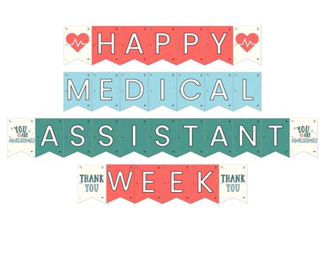 Medical Assistant Day Printable Banner Happy Ma Day Banner Medical