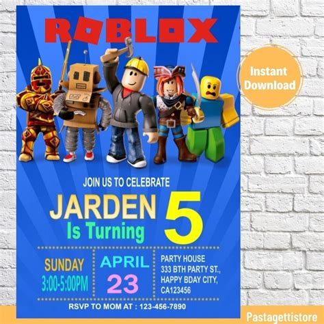 Printable Roblox Party Invitations At Leon Aldridge Blog