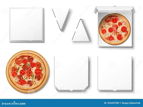 Pizza Box Cardboard Box Mockup Slice Slice Of Fresh Italian Classic