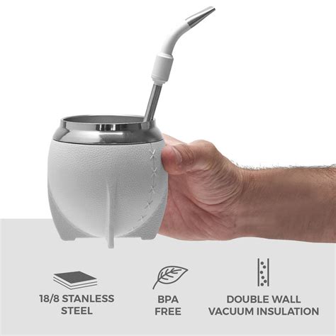 Torpedo Stainless Steel Yerba Mate Gourd Set White Balibetov