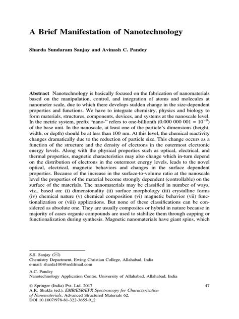 Nanotechnology Text Book Pdf Nanotechnology Materials Science