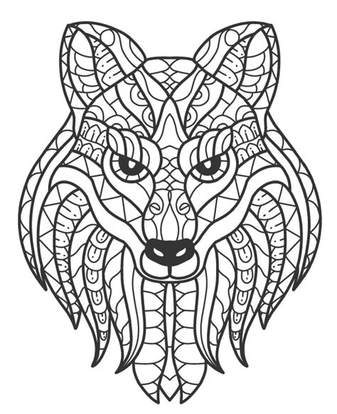 Simple Wolf Mandala Coloring Page Download Print Or Color Online For Free
