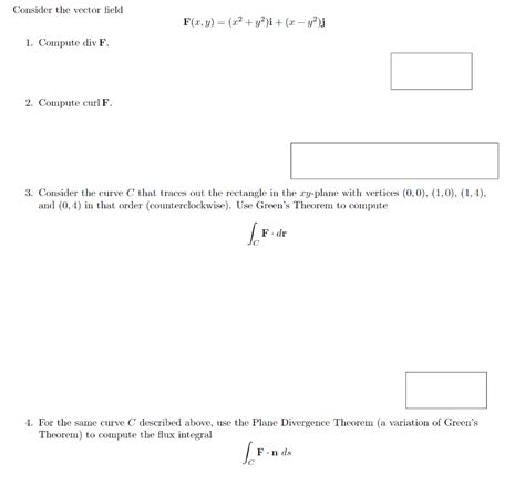 solved consider the vector field f x y x2 y2 i x−y2 j 1