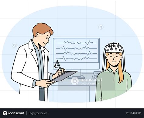 Female Patient Do Eeg Scan In Clinic Illustration Free Download