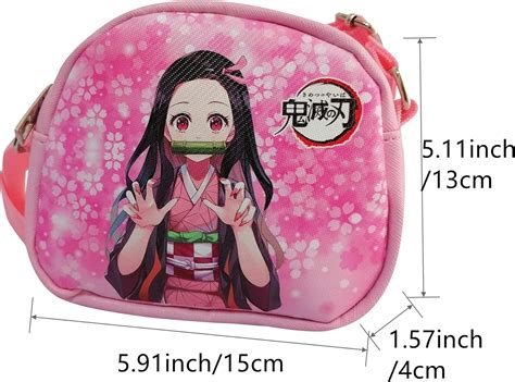 Buy Kamado Nezuko Messenger Bag And Keychain Set Nezuko Mini Shoulder Crossbody Bags Anime Purse
