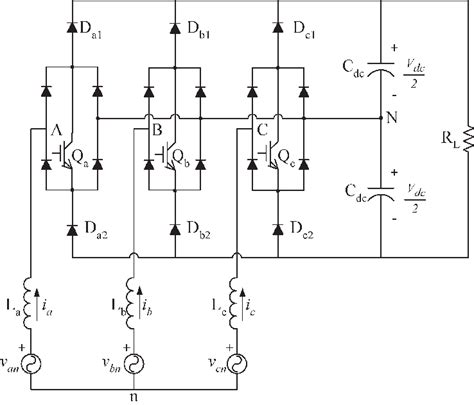 Schematic Of The Power Circuit Of The Vienna Rectifier Download Scientific Diagram